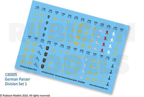 [130005] German Panzer Division Decals Set 1 (28mm Scale) | Battlefield ...