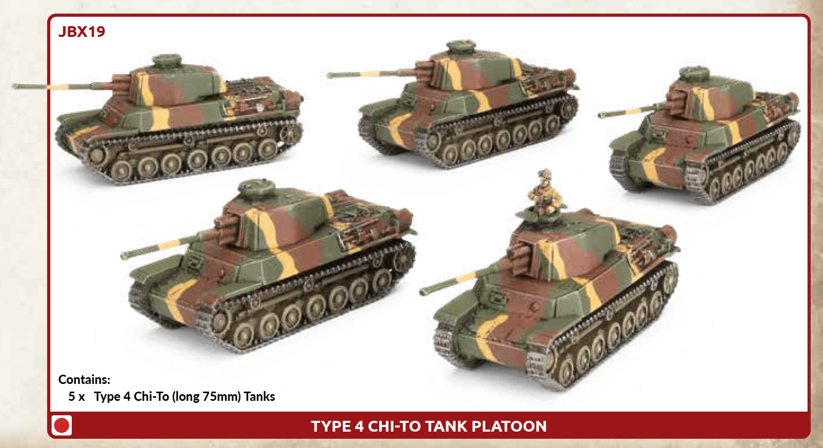 [JBX19] Japanese: Type 4 Chi-To Tank Platoon | Battlefield Hobbies